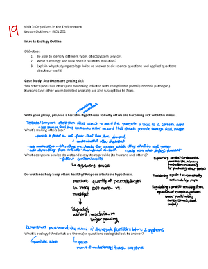 Unit 3 Ecology Guided Reading Questions - Unit 3: Organisms in the ...