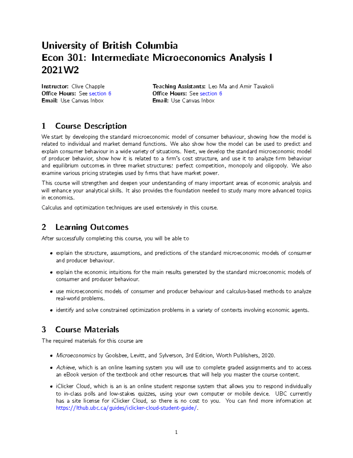 Econ301 003 outline 2021W2 - University of British Columbia Econ 301: Intermediate ...