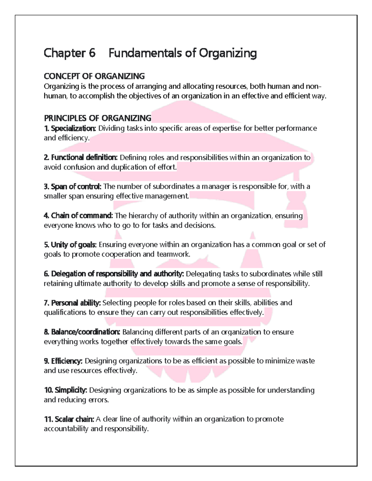 Chapter 6 Fundamentals of Organizing 1 - Chapter 6 Fundamentals of ...