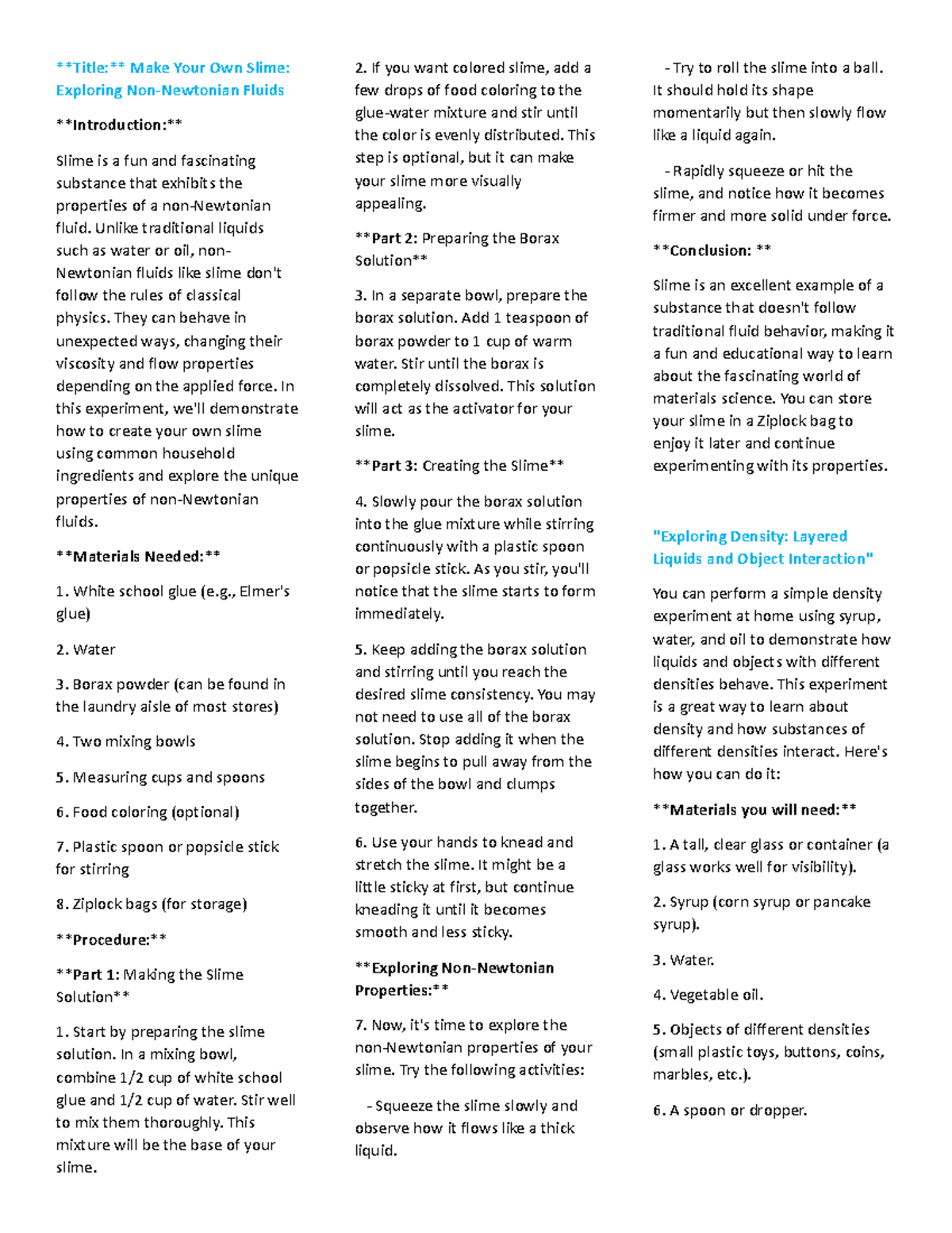 Stemtokperiments 092123 - Title: Make Your Own Slime: Exploring Non ...