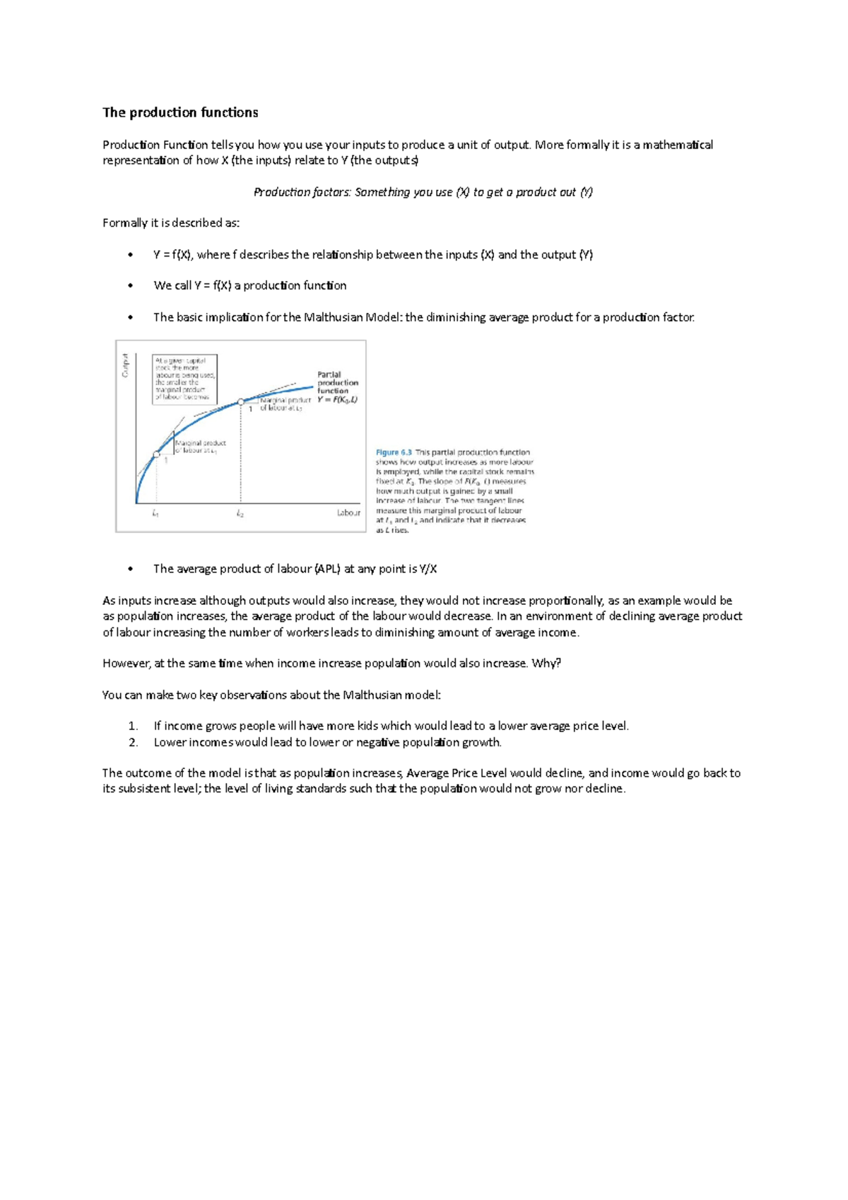 The production functions - The production functions Production Function ...