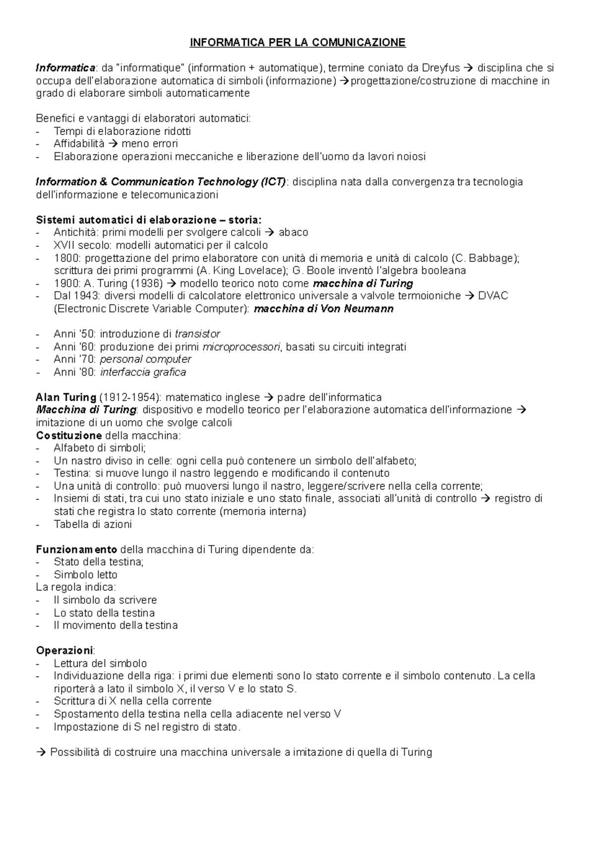 Informatica per la comunicazione - INFORMATICA PER LA COMUNICAZIONE ...