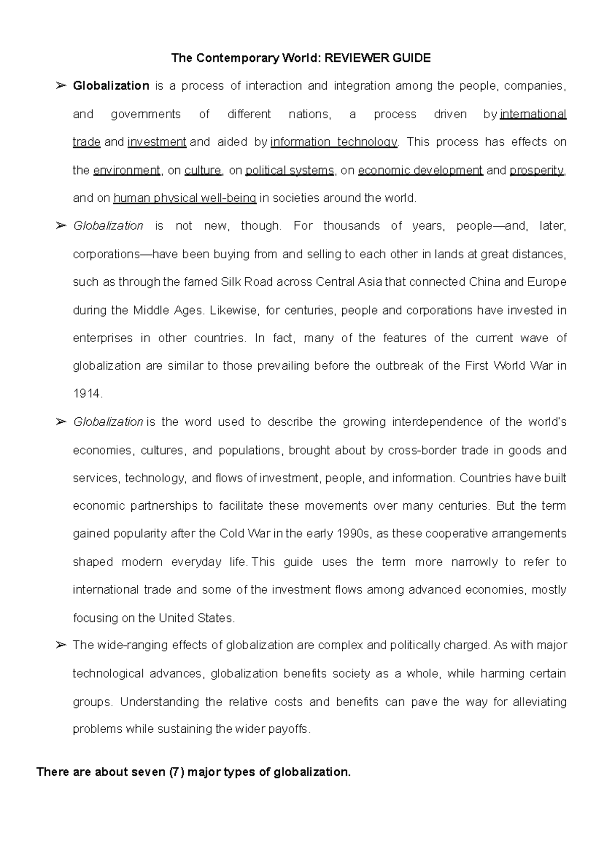 Reviewer: The Contemporary World - The Contemporary World: REVIEWER ...