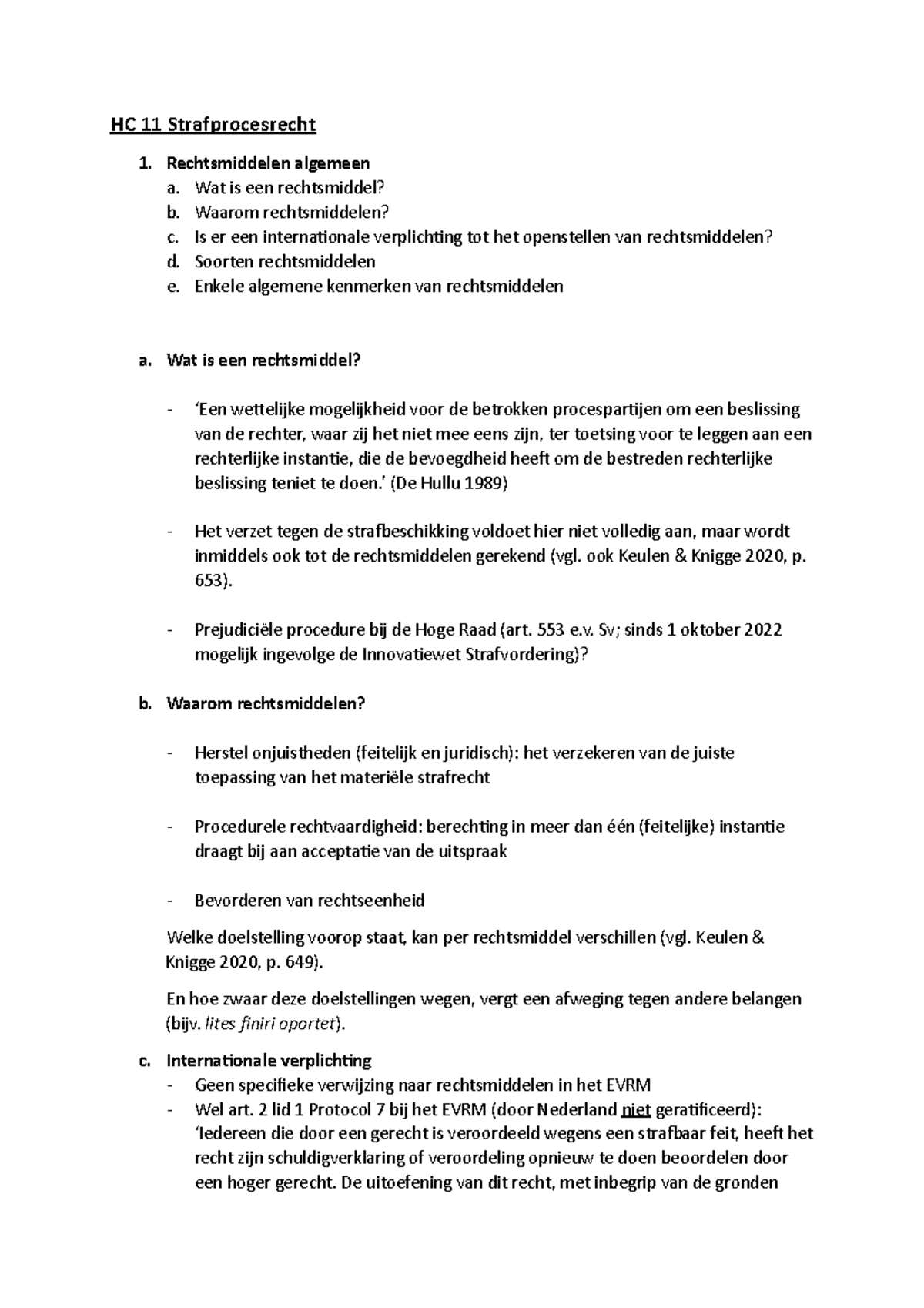 HC 11 Strafprocesrecht - HC 11 Strafprocesrecht Rechtsmiddelen algemeen ...
