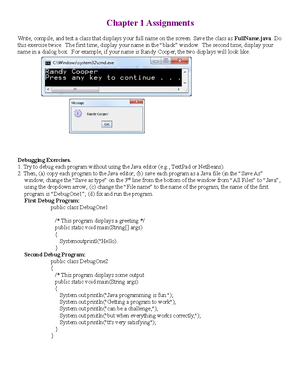 Chapter 4 Assignments - Steps in order to complete and understand the ...