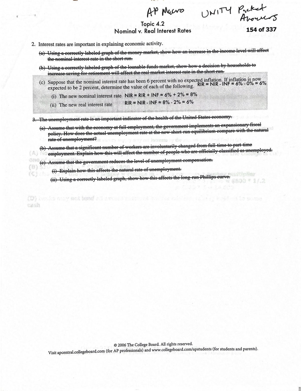Week+13+Practice+Answers - AP Macro UNITY Proket Abovers Topic 4 ...