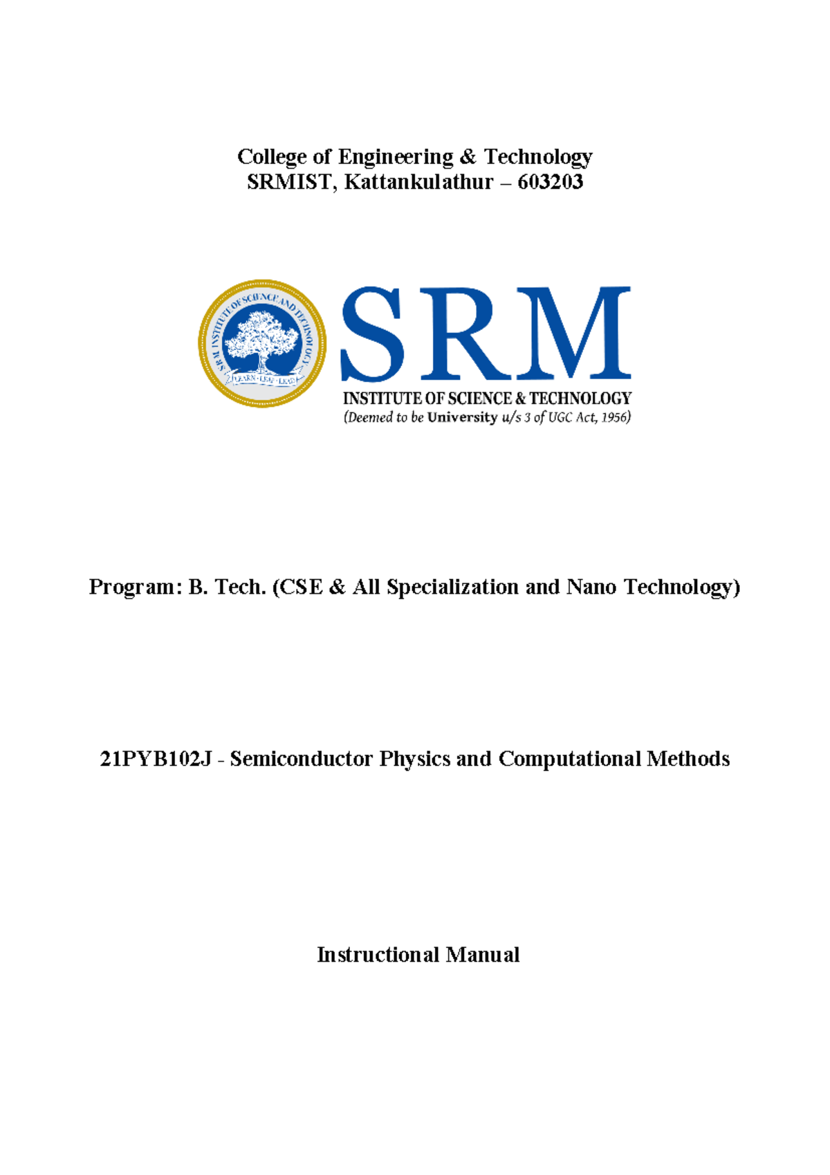 Lab manual - its helpful for srm students - College of Engineering ...