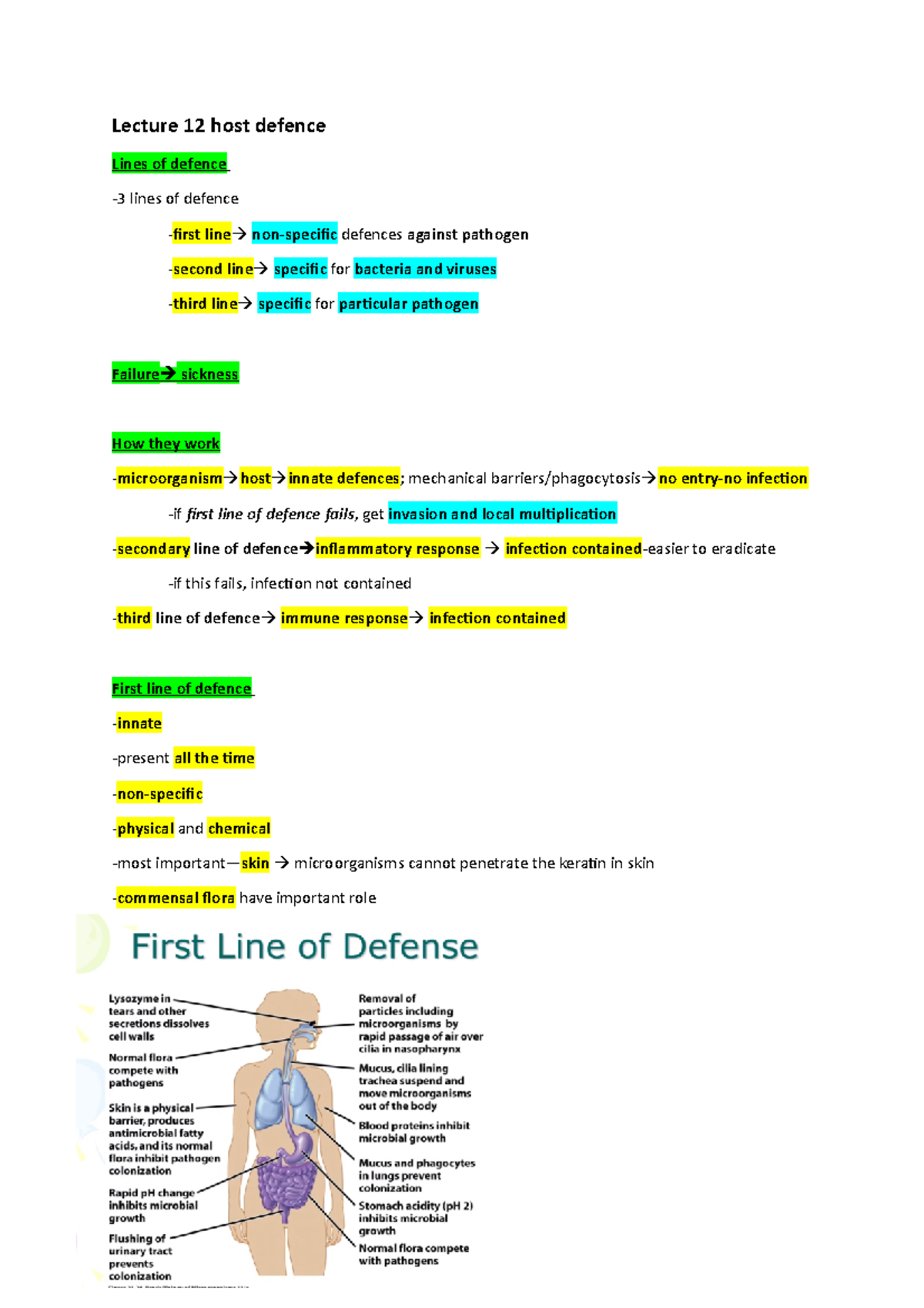 Lecture 12 host defence - Lecture 12 host defence Lines of defence -3 ...
