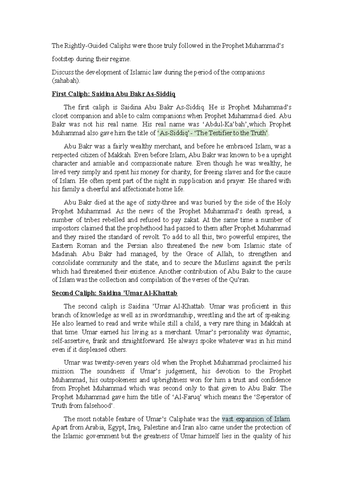 The 4 Caliphs - The Rightly-Guided Caliphs were those truly followed in ...