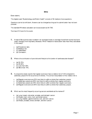 Sample exam questions - Part I en II questions and answers - Sample ...