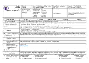 Hots-solo lesson plan - plan - DAILY LESSON EXEMPLAR School: SIXTO A ...