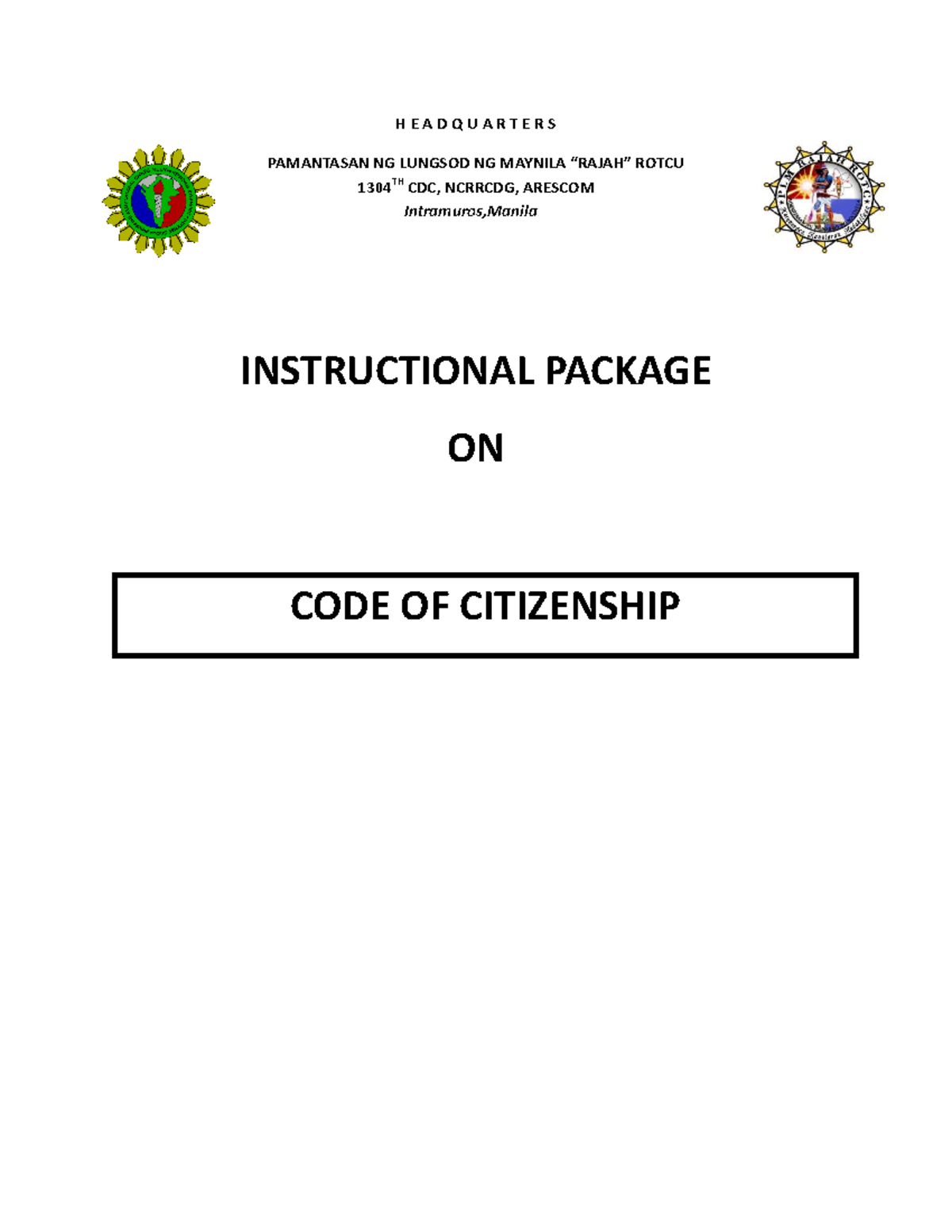 CODE-OF- Citizenship- Handout.docx - H E A D Q U A R T E R S PAMANTASAN ...