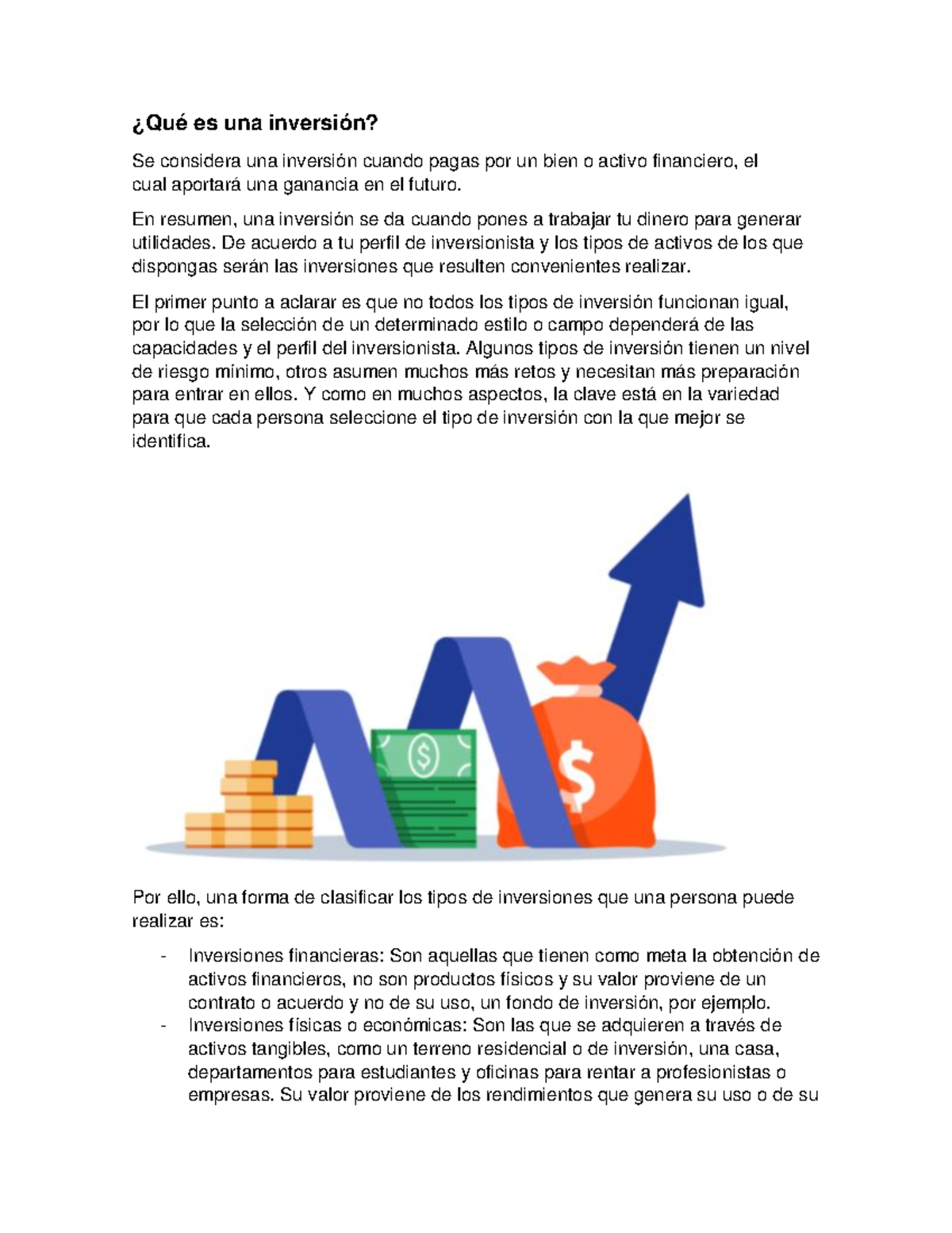 Qué es una inversión - ¿Qué es una inversión? Se considera una ...