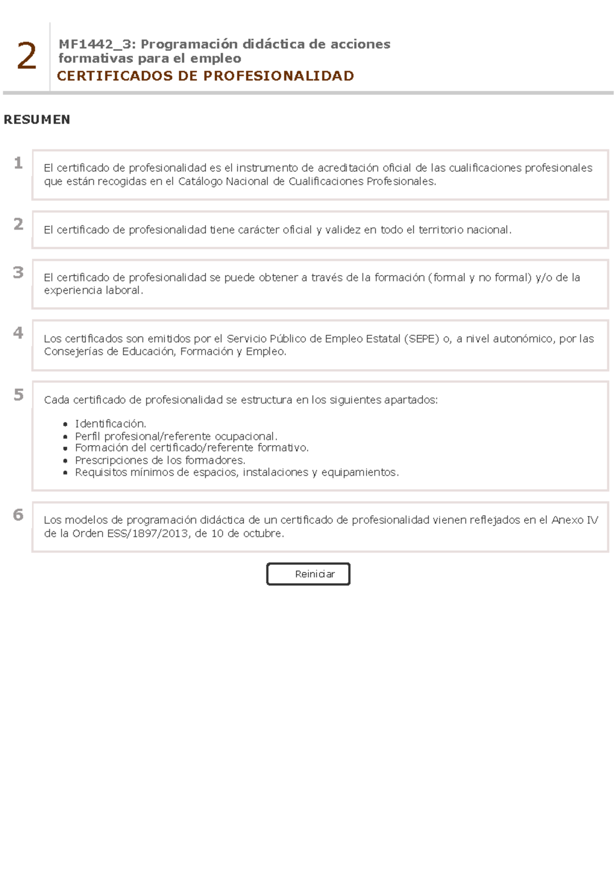 Resumen 2 - 2 MF1442_3: Programación didáctica de acciones formativas para el empleo ...