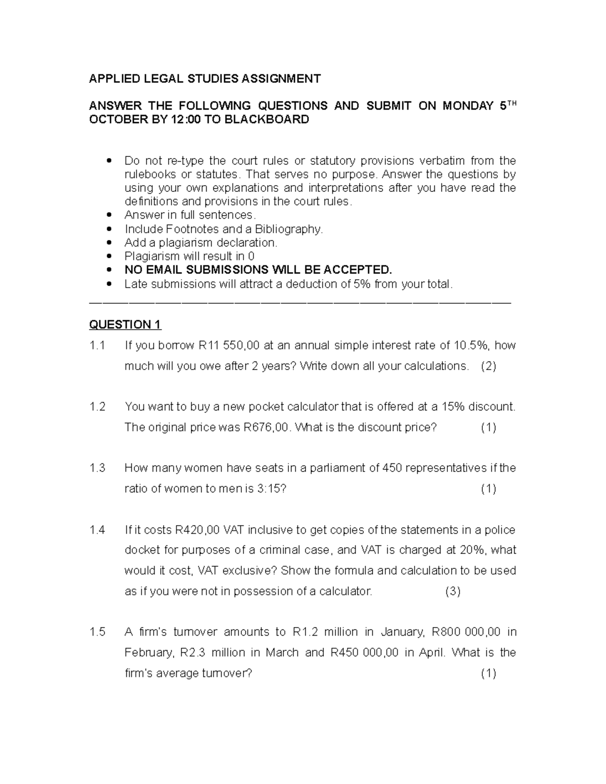 Applied Legal Studies Assignment 17 September 2020 Final - APPLIED ...