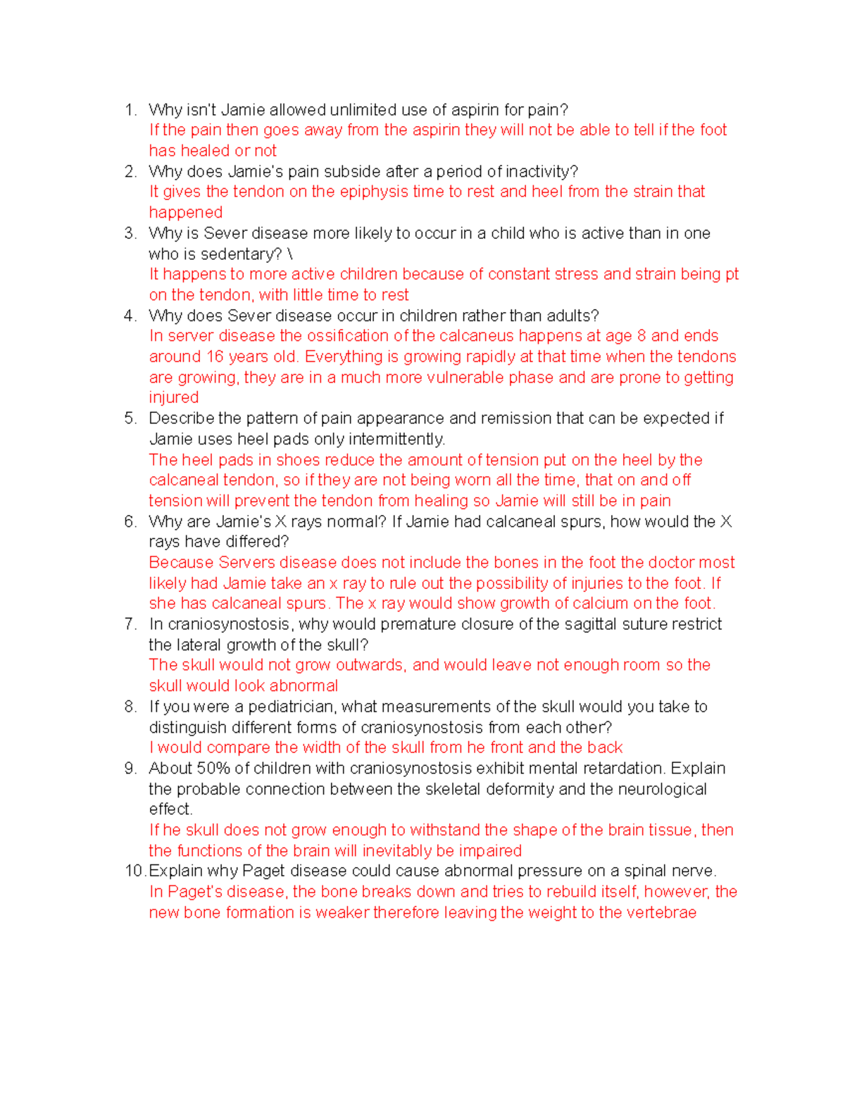Skeletal System Case Study Questions (3) - Why isn’t Jamie allowed ...