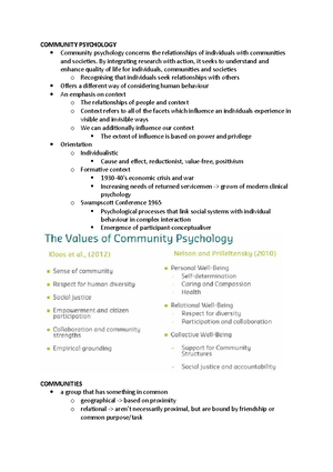 Ecological Levels of Analysis in Community Psychology - Work Family and ...