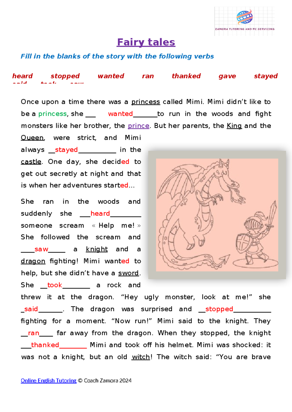 Fairy-tales-fill-in-the-story gaps - Fairy tales Fill in the blanks of ...
