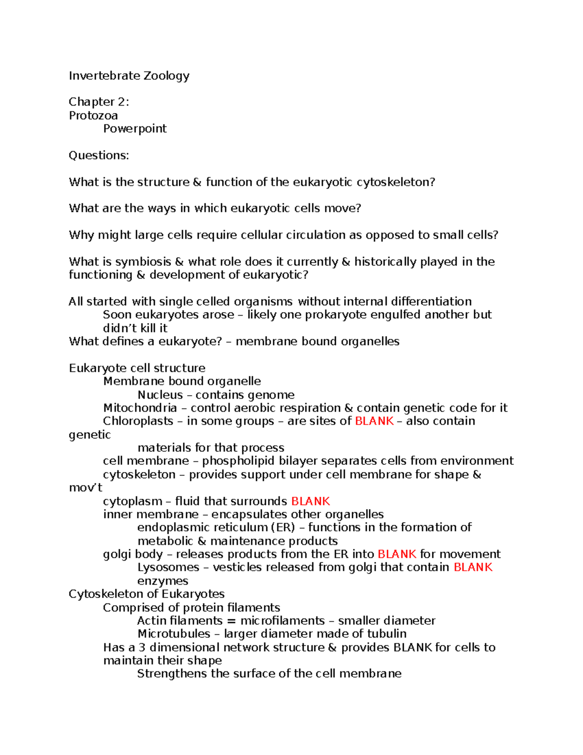 Invertebrate Zoology 2 - Invertebrate Zoology Chapter 2: Protozoa ...