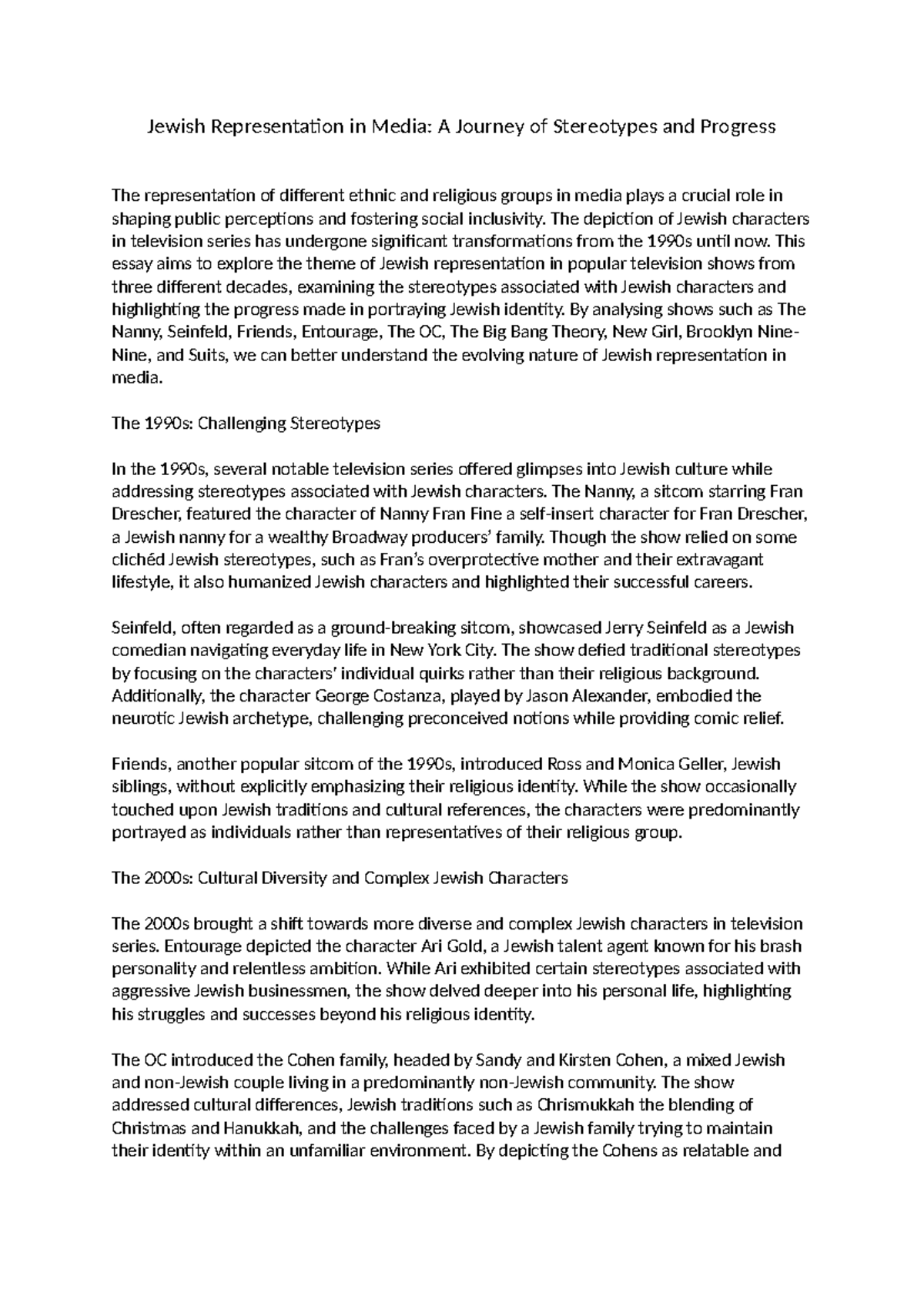 Jewish Representation in Media[ 12] - The depiction of Jewish ...