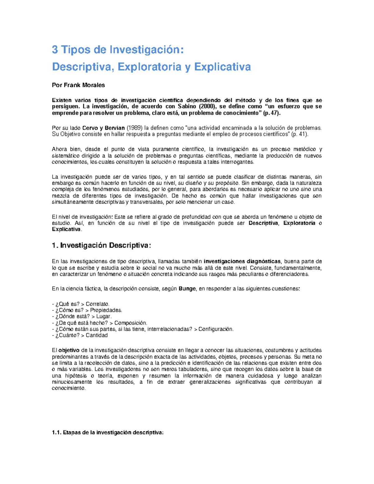 3 Tipos de Investigación - 3 Tipos de Investigación: Descriptiva ...