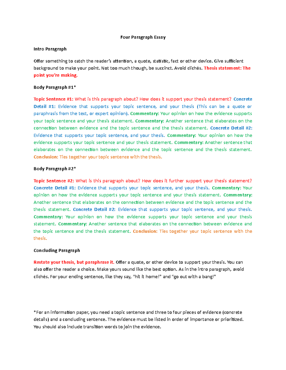 GDDGDSGS DDDDDG - Four Paragraph Essay Intro Paragraph Offer something ...