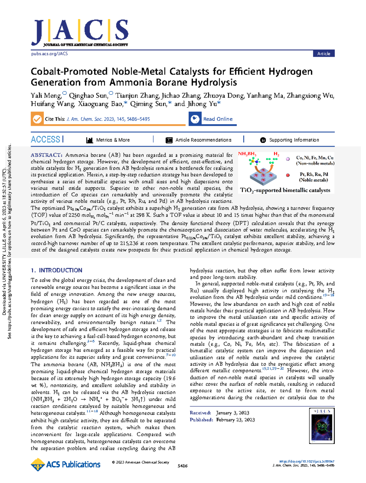 Cobalt-Promoted Noble-Metal Catalysts for Efficient Hydrogen Generation ...