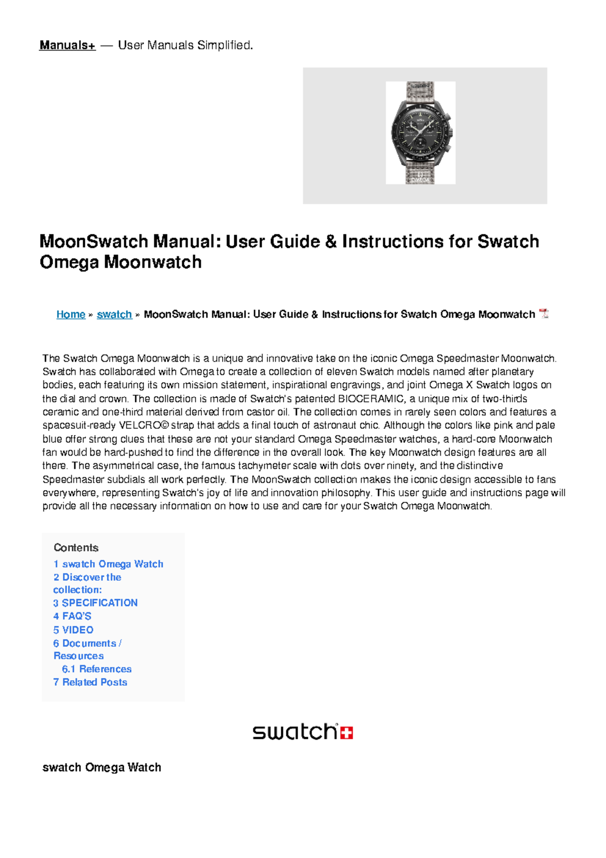 Omega-watch-manual - Manual de reloj analógico - Home » swatch ...