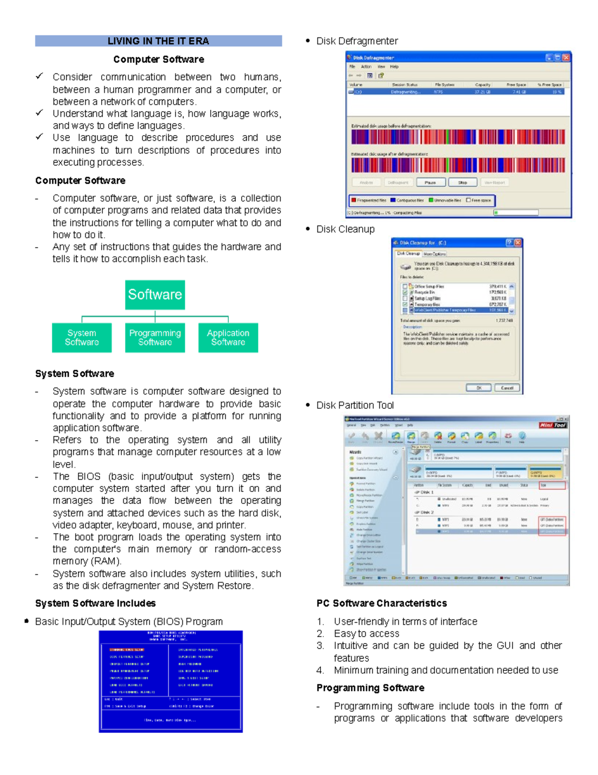 Module 3 - Computer Software - LIVING IN THE IT ERA Computer Software ...