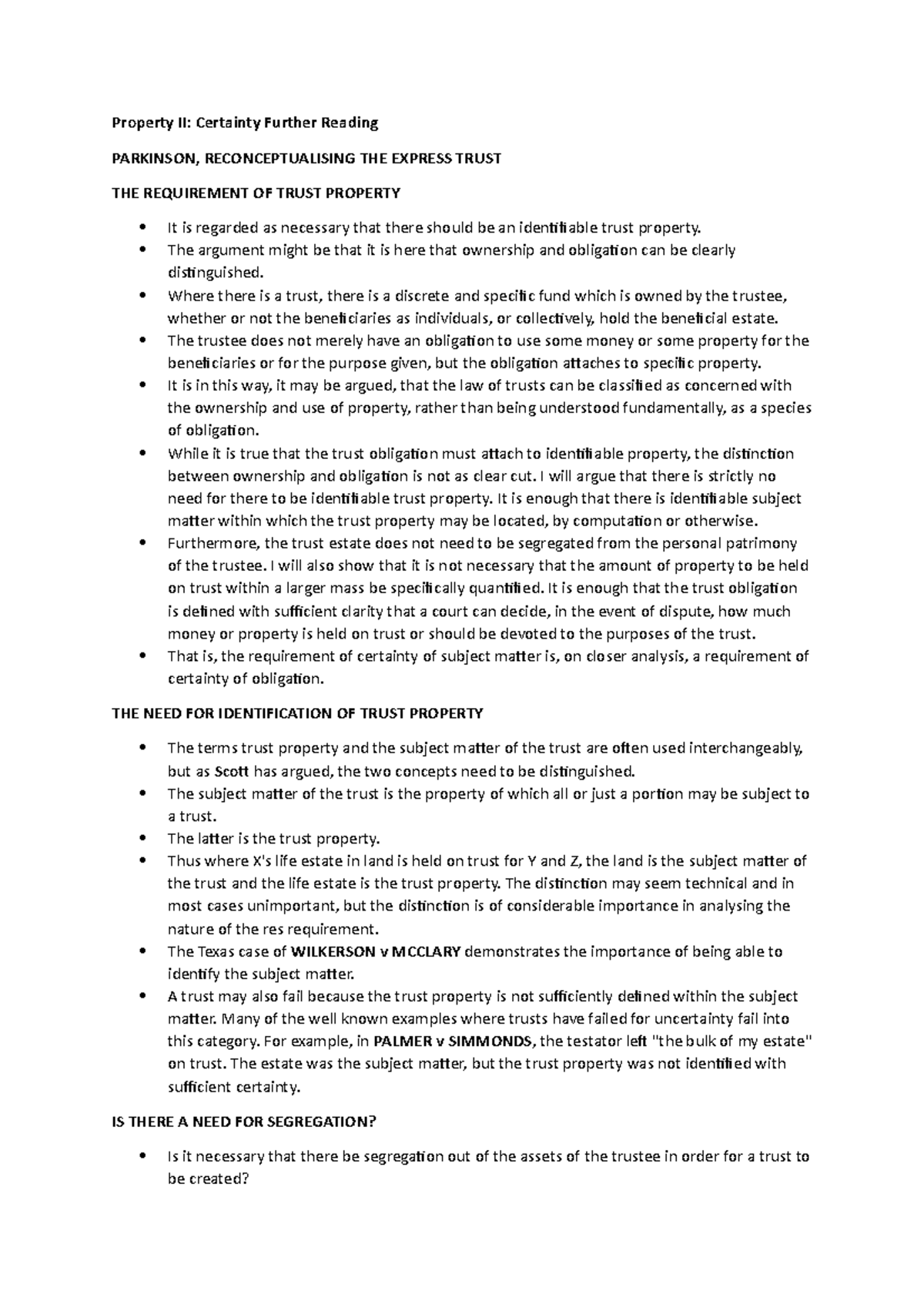 Property II - Certainty Further Reading - Property II: Certainty ...