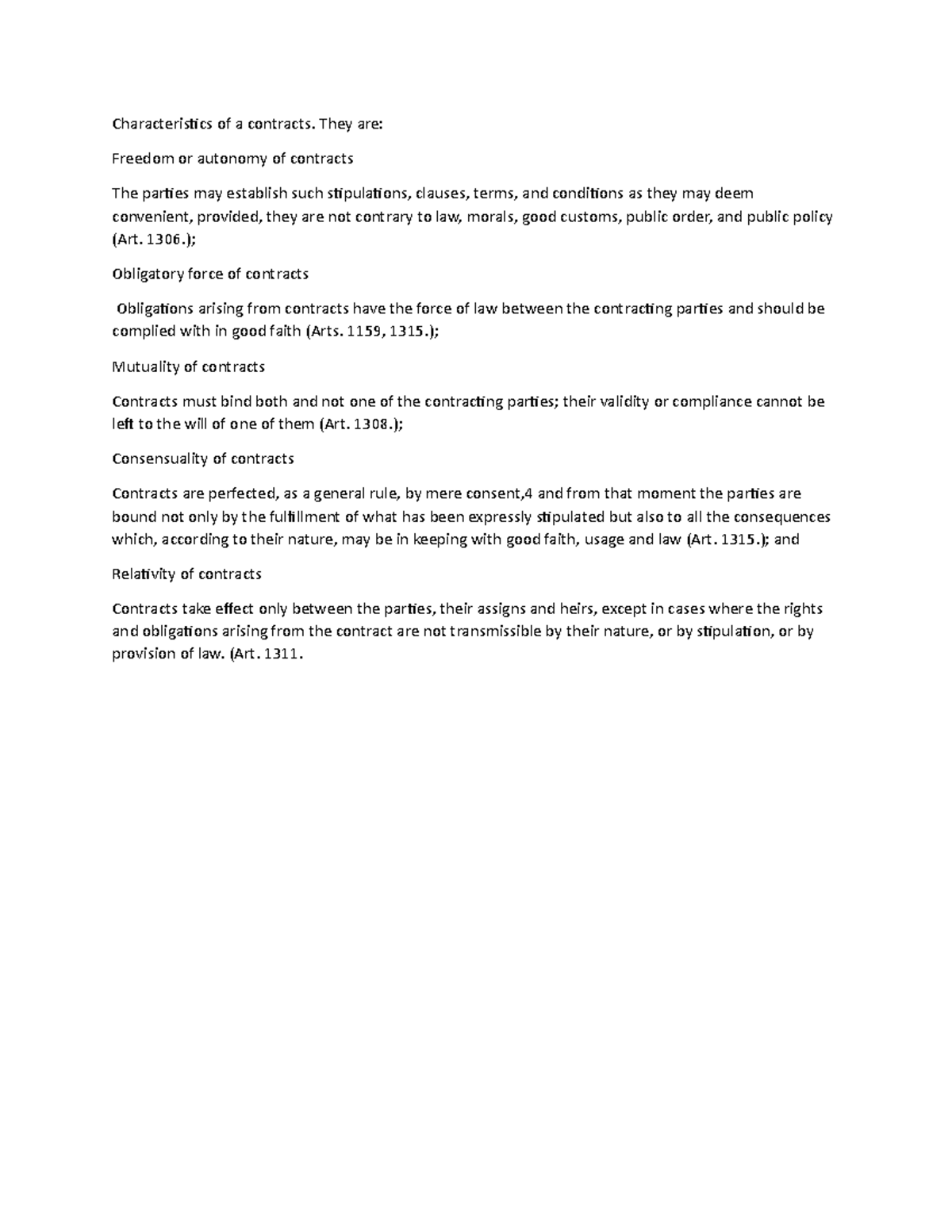 Characteristics of contracts.docx - Characteristics of a contracts ...