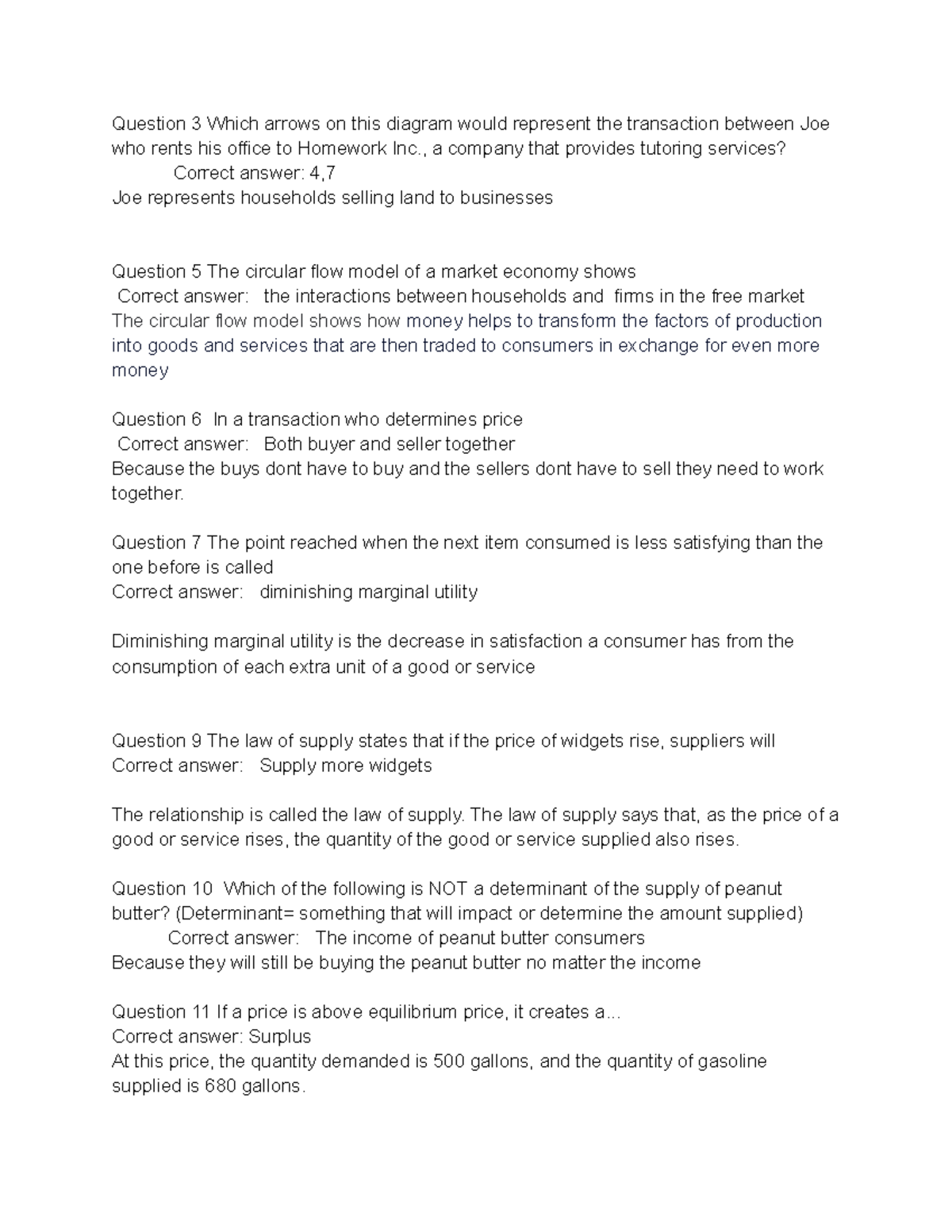 Economic Test Corrections unit 2 - Question 3 Which arrows on this ...