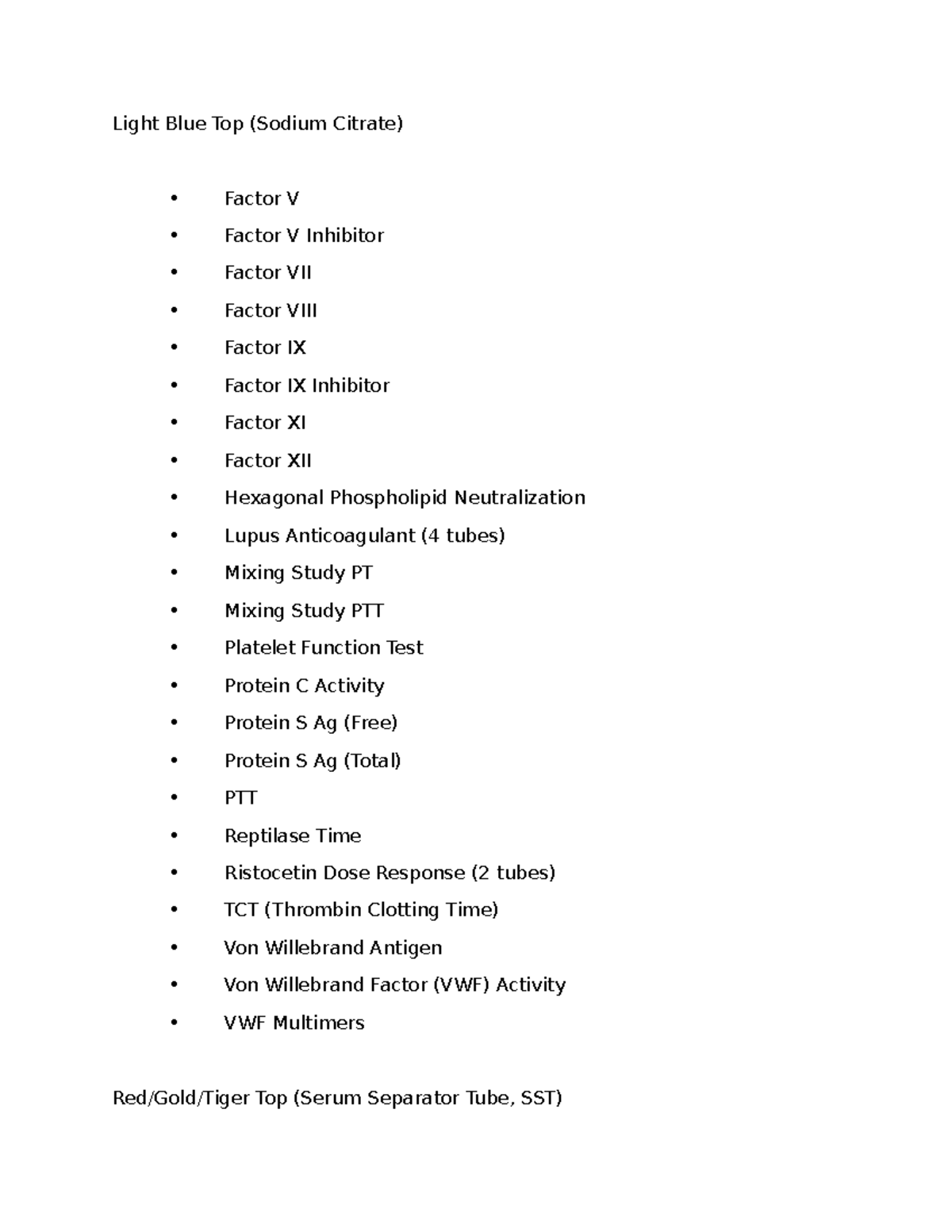 Blood Draw Cheat Sheet - Preperation for clinical - Light Blue Top ...