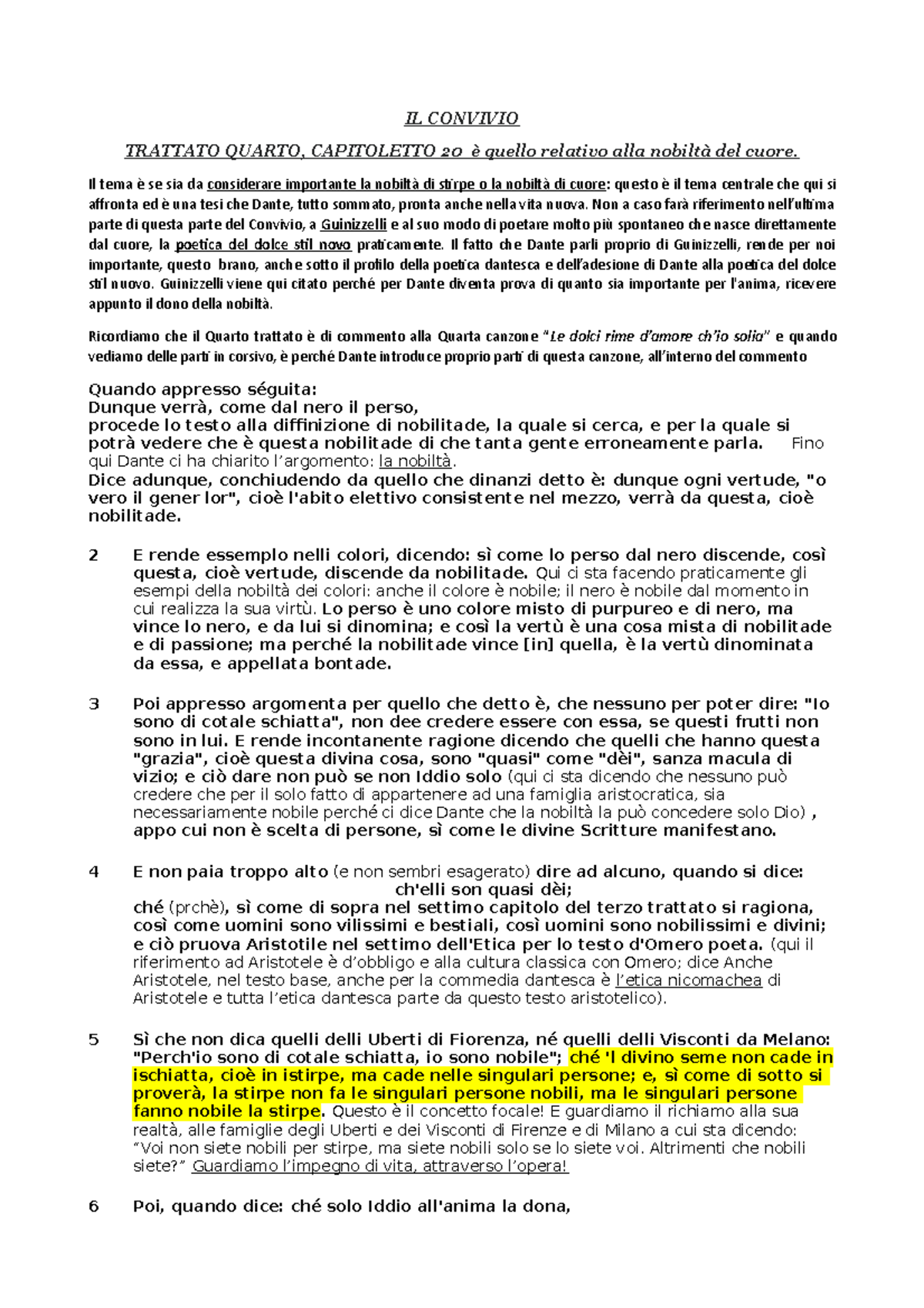 IL Convivio - IL CONVIVIO TRATTATO QUARTO, CAPITOLETTO 20 è quello ...