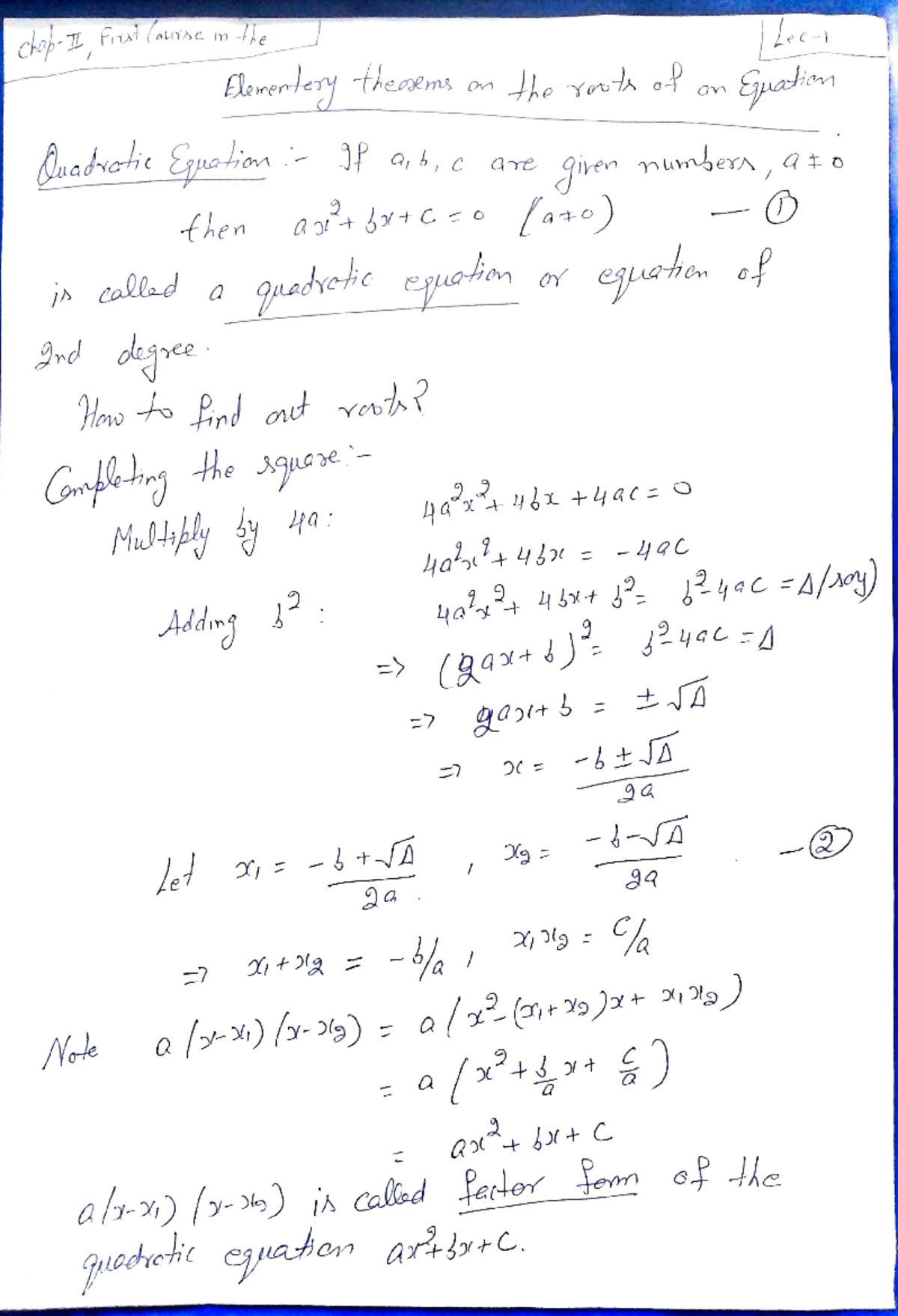 Lecture 1 Algebra - ,,,; I 1,/ -x, 1 l2,1 : C ~ ~7 :.;.1 n ,!J., ~ - b ...