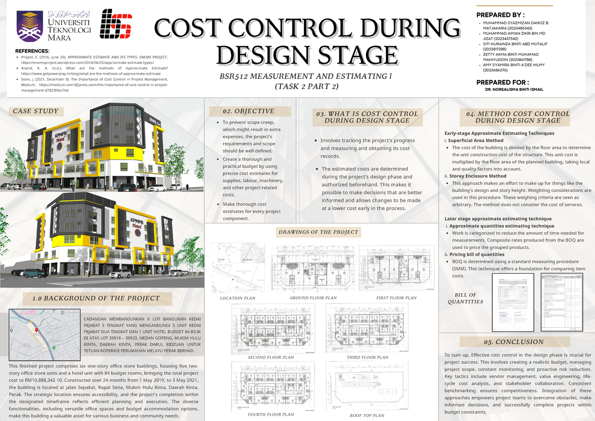 COST Control During Design Stage - DRAWINGS OF THE PROJECT COST CONTROL ...