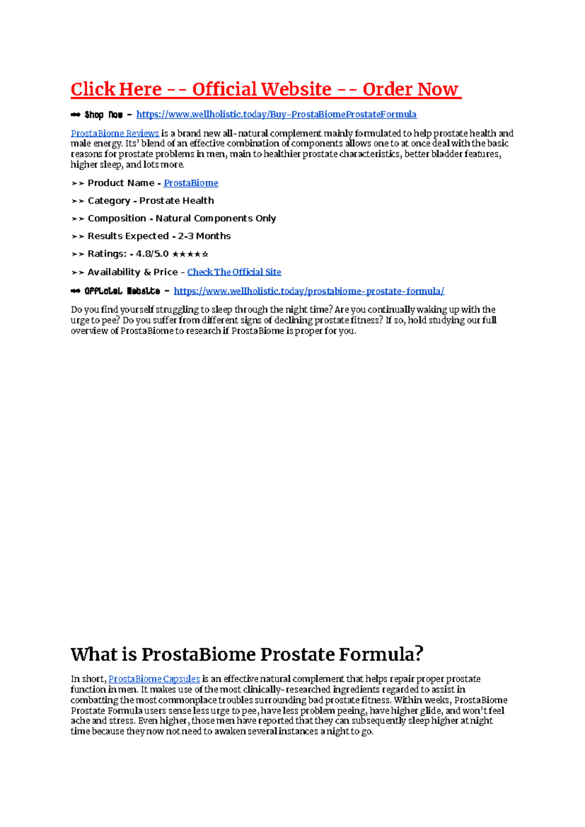 Prosta Biome Latest Formula Support Prostate Health, Good For Men ...