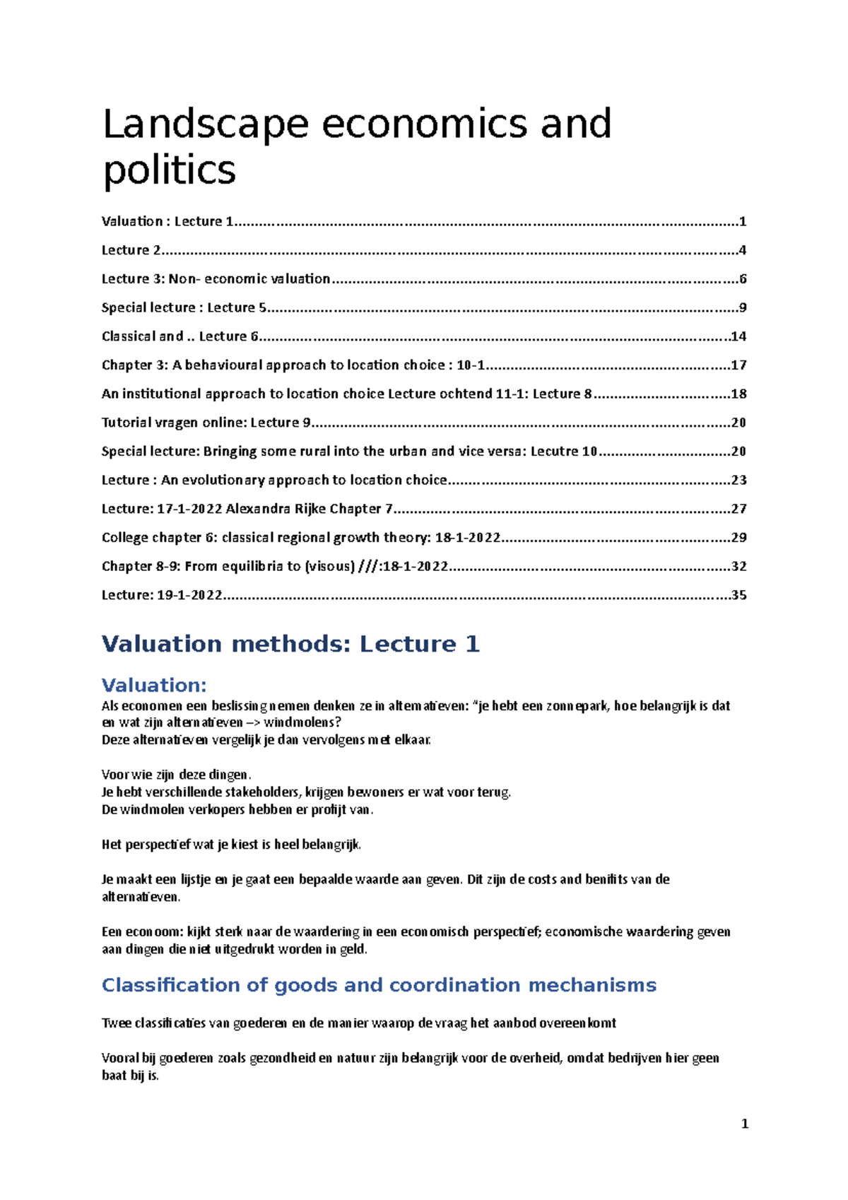 Landscape economics and politics - Landscape economics and politics ...