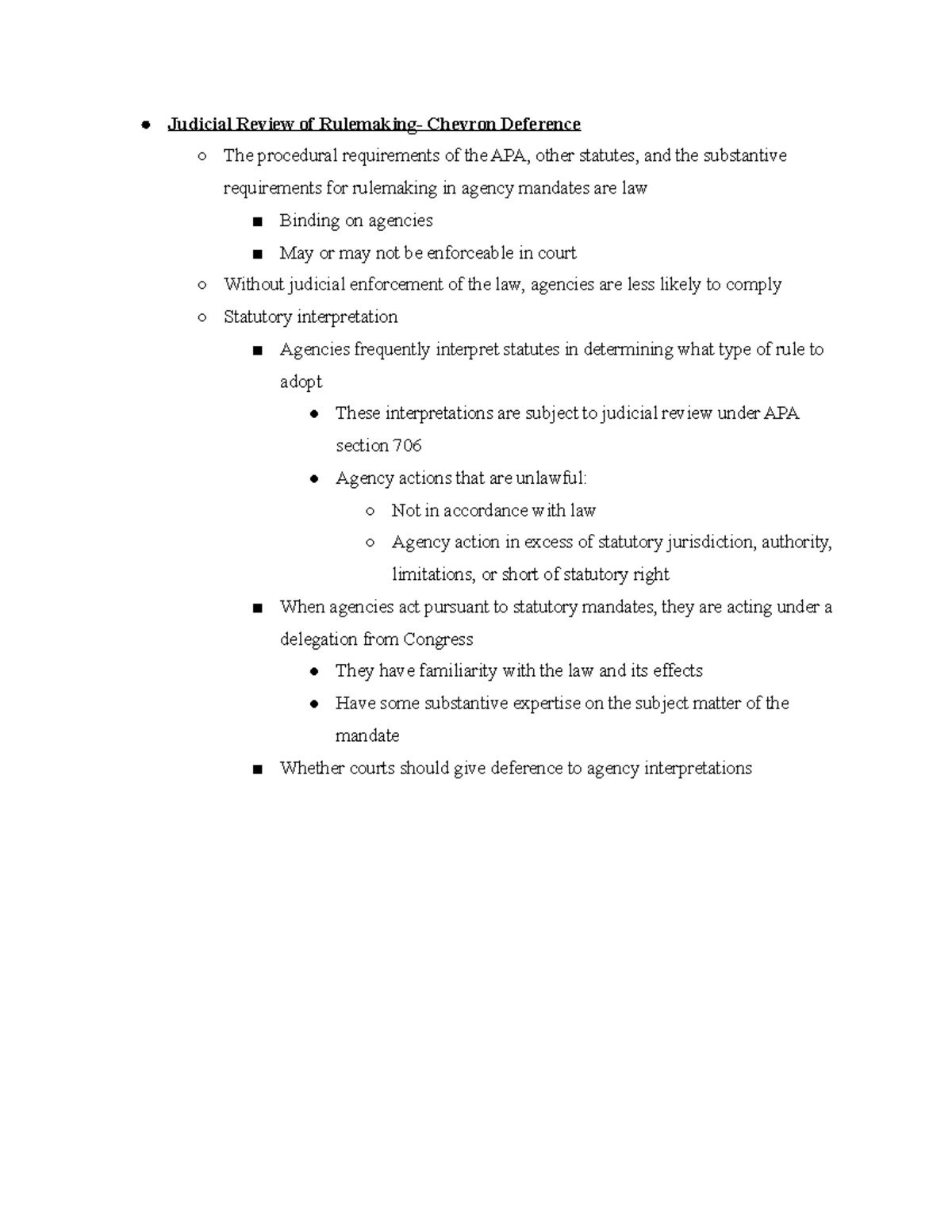 Admin Law- Before Class Notes (30) - Judicial Review of Rulemaking ...