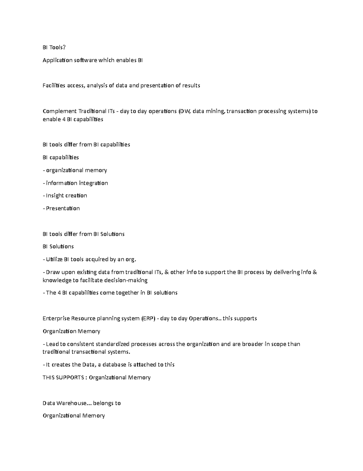 Intermediate Bus Programming notes 3 - BI Tools? Application software ...