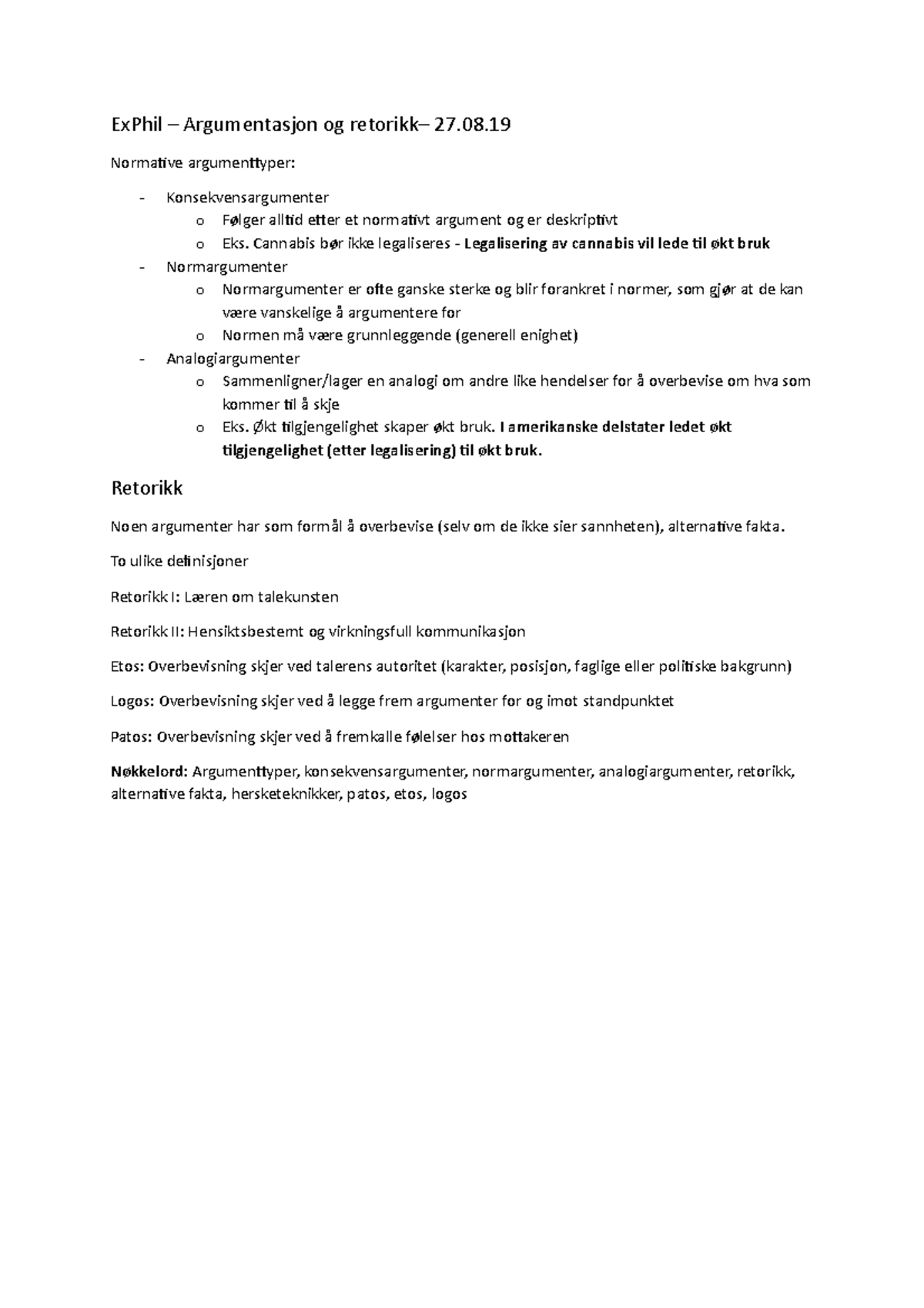 Ex Phil - Argumentasjon og retorikk 27 - ExPhil – Argumentasjon og retorikk– 27. Normative - Studocu