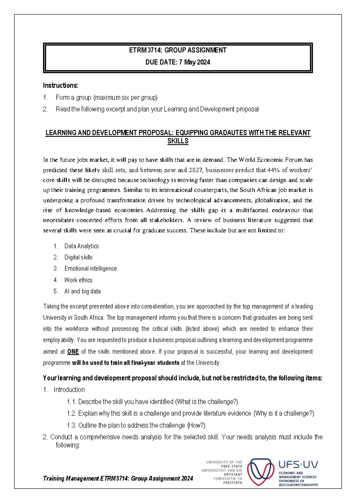 ETRM3714 Group Assignment 2024 - ETRM 3714: GROUP ASSIGNMENT DUE DATE ...