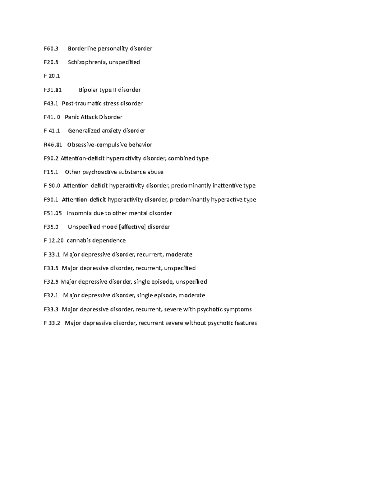 ICD 10 Codes For Clinical F60 Borderline Personality Disorder F20 icd-10-codes-for-clinical-f60-borderline-personality-disorder-f20