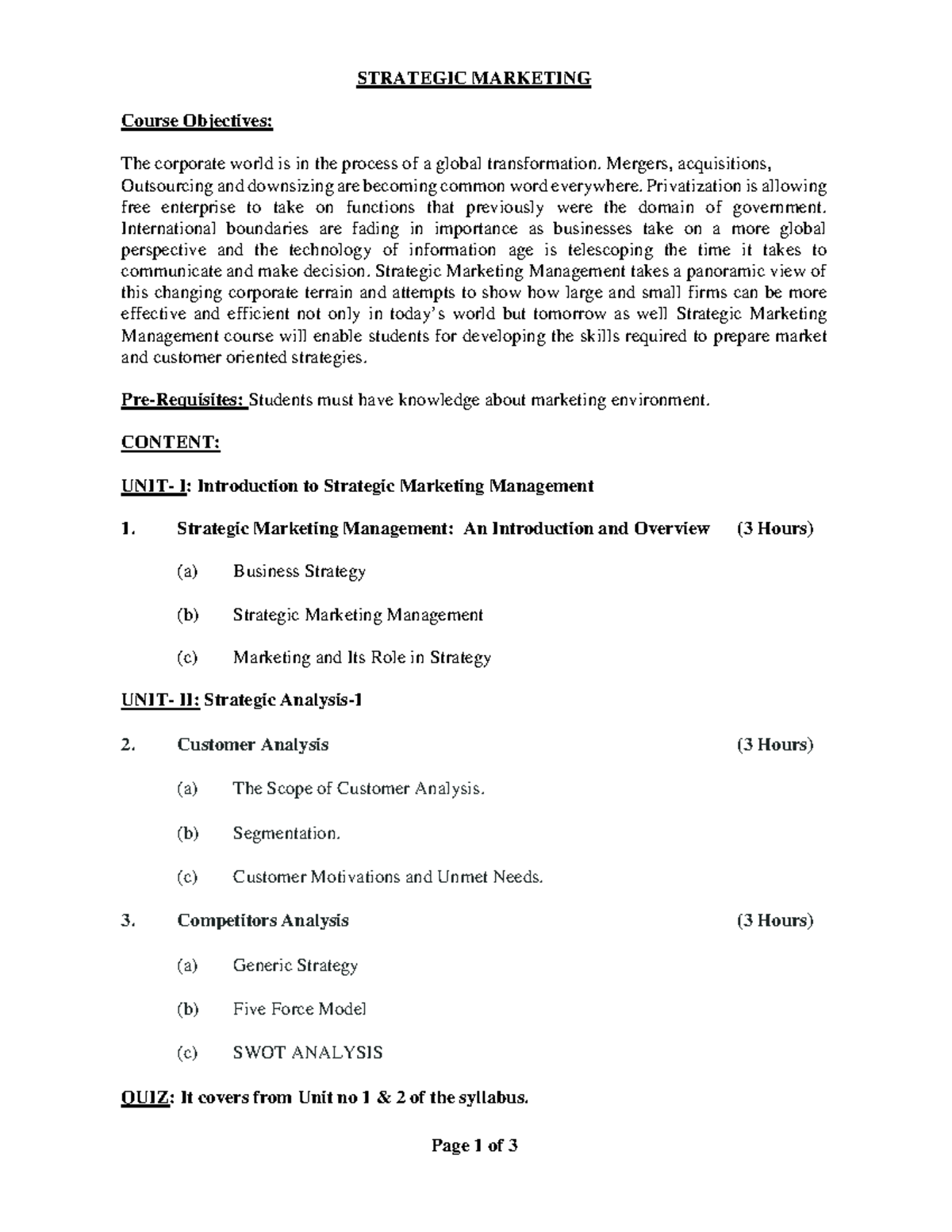 04 Strategic Marketing-2022 - Page 1 of 3 STRATEGIC MARKETING Course ...