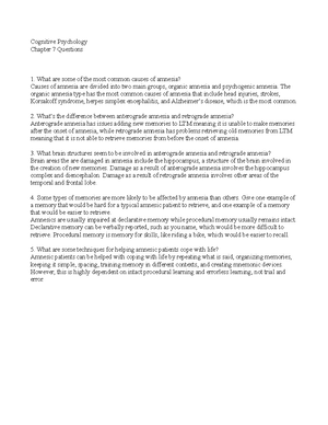 Chapter 7 - PSYC 3310 Cognitive Psychology - Prof. Dewey - PSYC 3310 ...