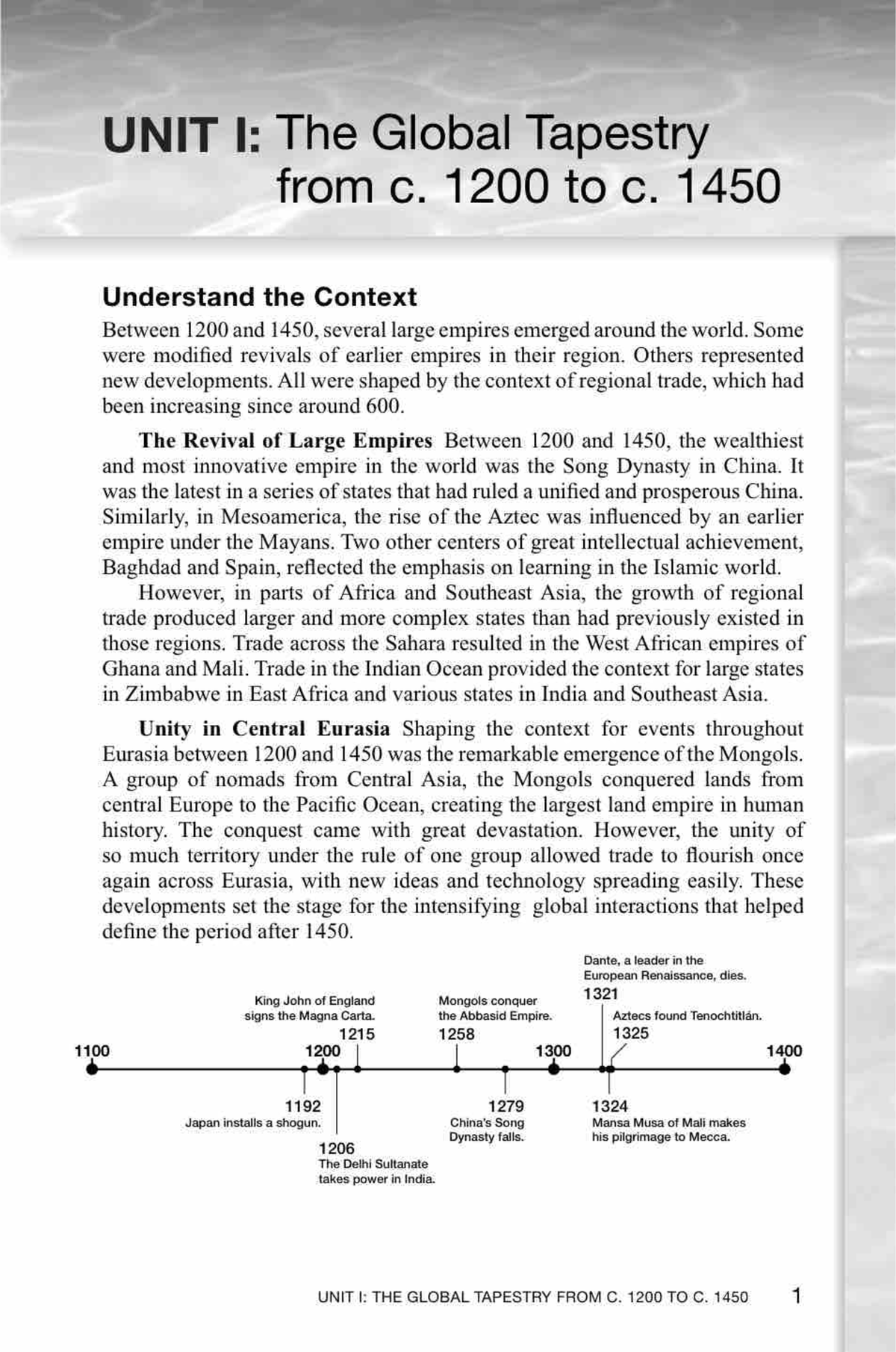 Amsco Book 1 - UNIT l: The Global Tapestry from c. 1200 to c. 1450 ...