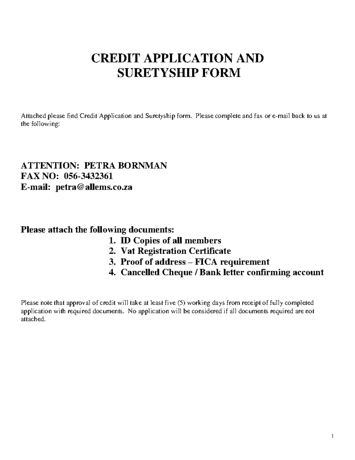 Credit- Application - practice materials - CREDIT APPLICATION AND ...