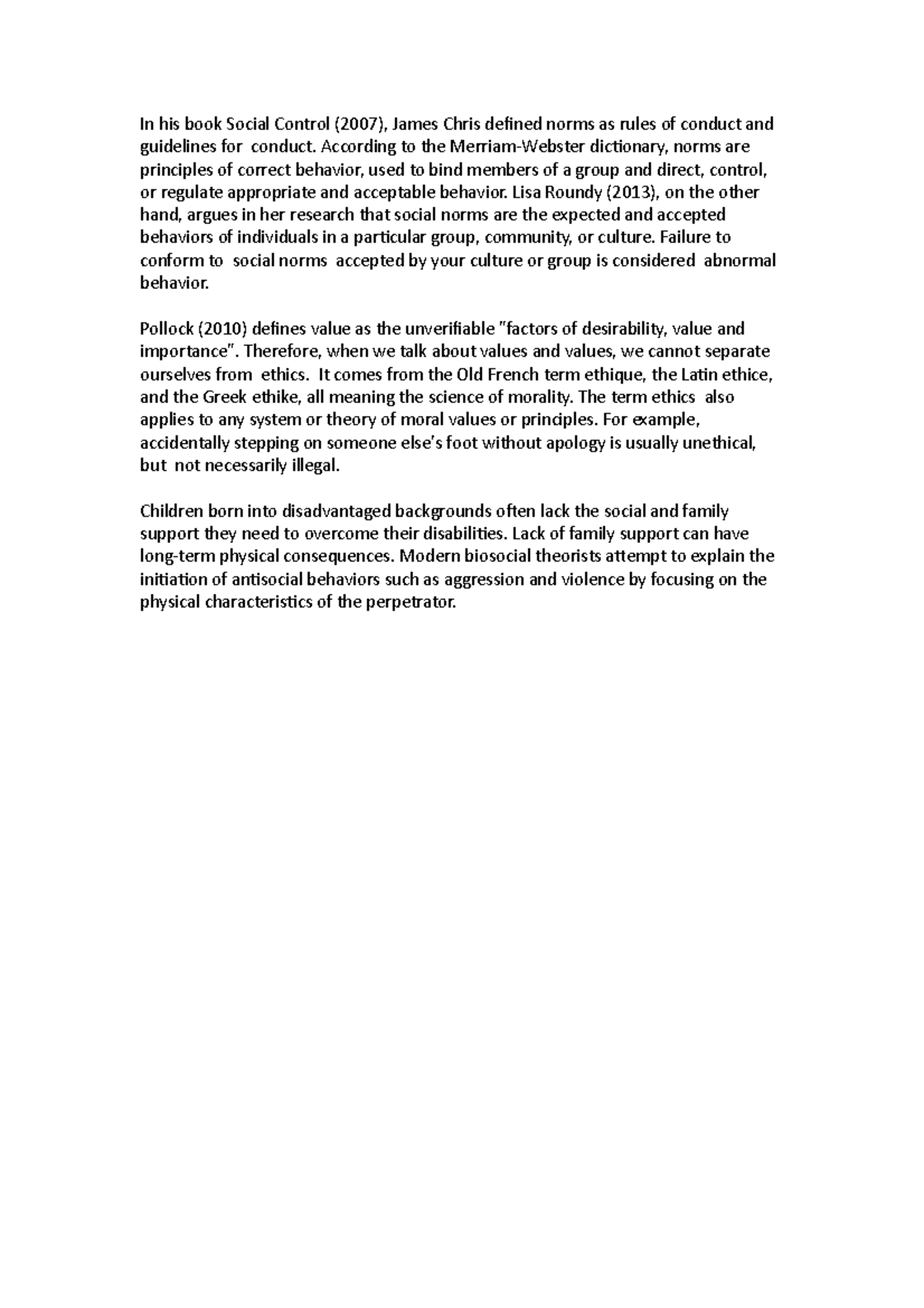 Notes TCC 2 - FOR CRIM - In his book Social Control (2007), James Chris ...