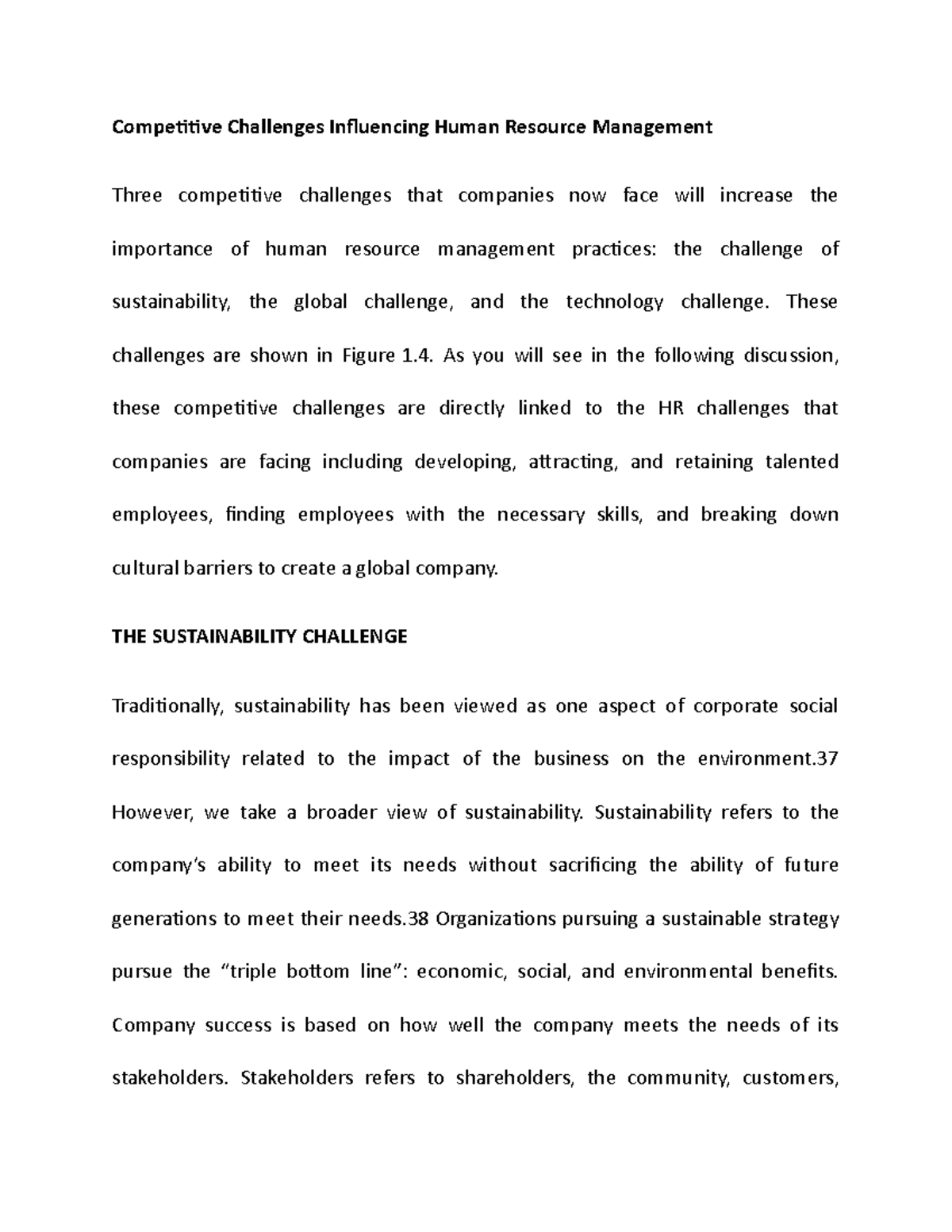 HRM-Competitive Challenges Influencing Human Resource Management ...