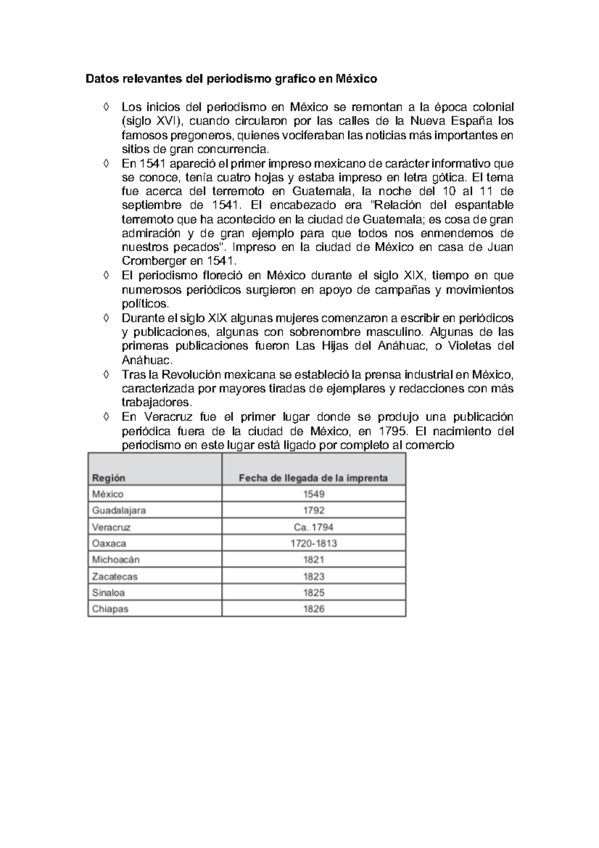 Datos relevantes del periodismo grafico en México - Datos relevantes ...